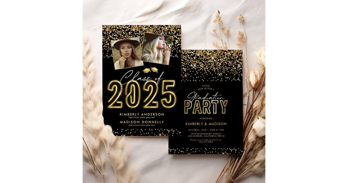 Double Graduation Party Invitation | Zazzle