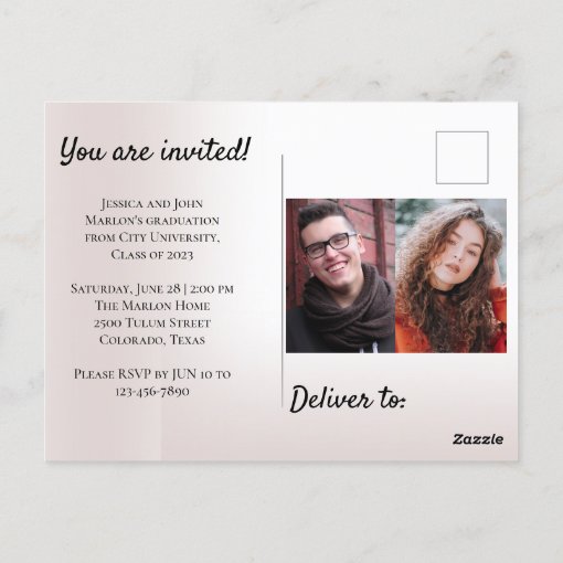 Double Graduation Party Invitations | Zazzle