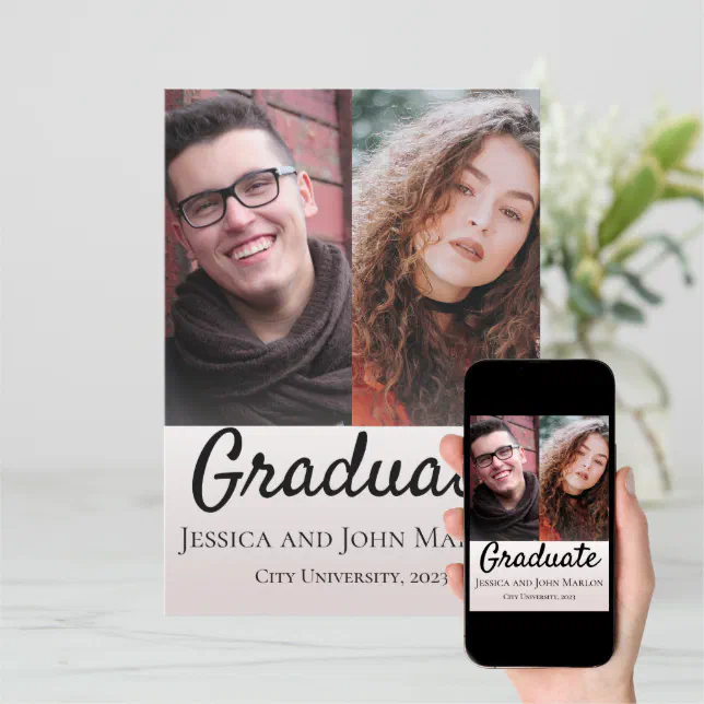 Double Graduation Party Invitations | Zazzle