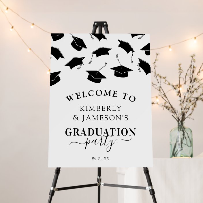 Double Graduation Party Welcome Foam Board | Zazzle.com