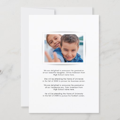 Double Graduation Photo Announcement | Zazzle