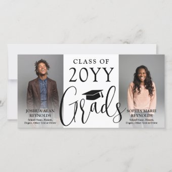 Double Graduation Two Graduates Photos Joint Announcement | Zazzle