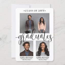 Double Graduation Two Graduates Photos Joint Party Invitation | Zazzle