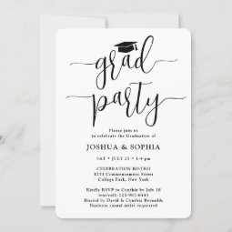 Double Graduation Two Graduates Photos Joint Party Invitation | Zazzle