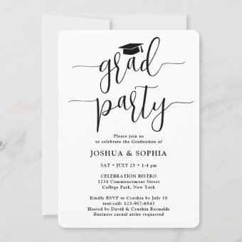 Double Graduation Two Graduates Photos Joint Party Invitation | Zazzle
