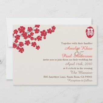Double Happiness Chinese Wedding Invitation | Zazzle