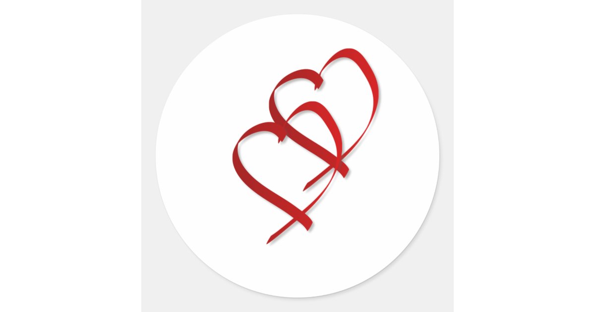 Double Heart Sticker | Zazzle