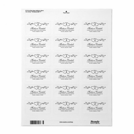Double Hearts Personalized Wedding Address Labels | Zazzle