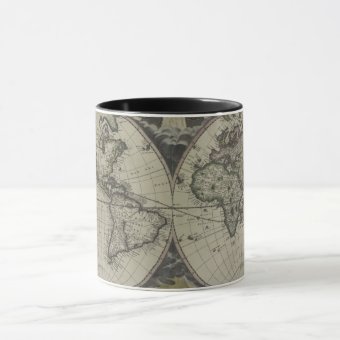 Double Hemisphere World Map | 1672 Mug | Zazzle