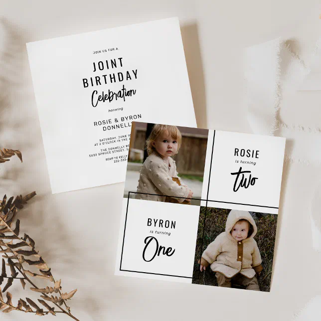 Double Joint Birthday Party Invitation | Zazzle