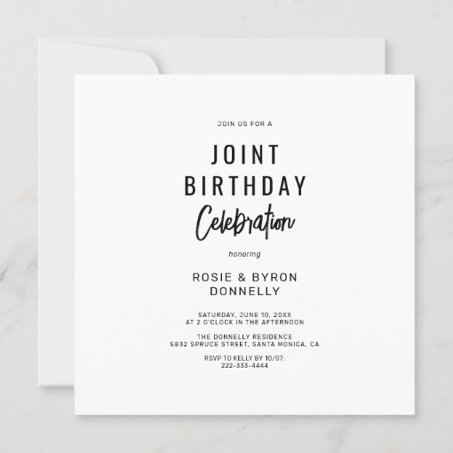 Double Joint Birthday Party Invitation | Zazzle
