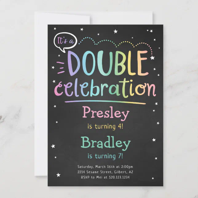 Double Joint Birthday Party Invitation | Zazzle