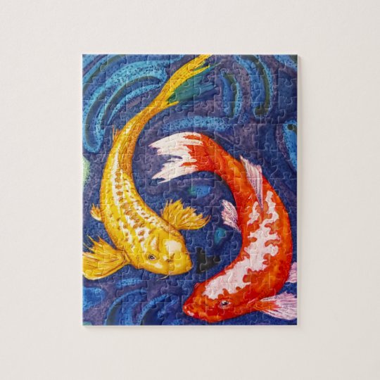 Double Koi Fish Design Jigsaw Puzzle | Zazzle.com