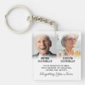 Double Memorial Funeral Keepsake Photo Keychain | Zazzle