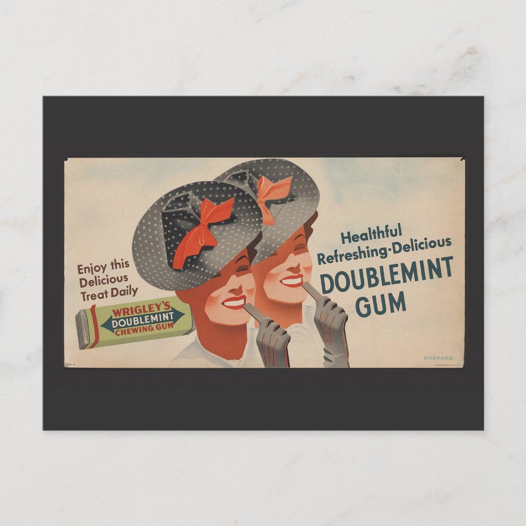 Double Mint Twins Poster Art Postcard | Zazzle