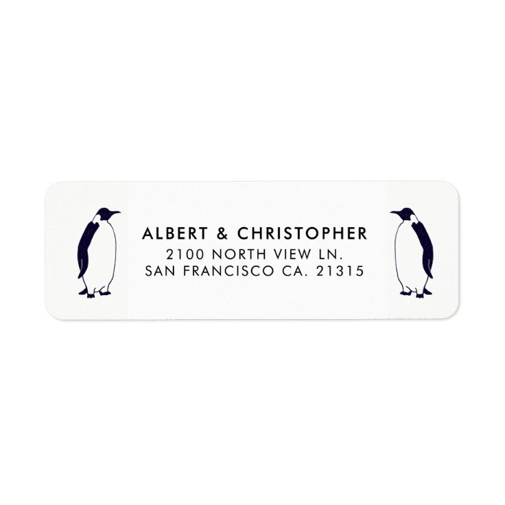 Double Penguins Funny Reference | Return Address Label | Zazzle