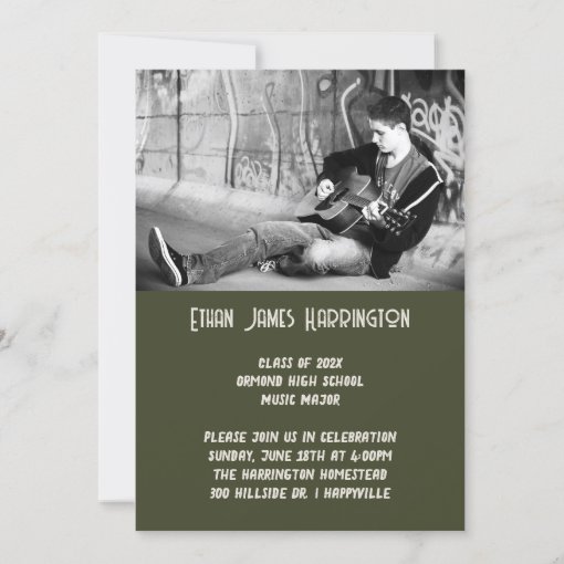 Double Photo Boy Sons Graduation Party Invitation | Zazzle