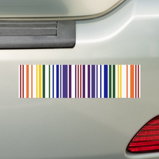 Double Rainbow Barcode Bumper Sticker | Zazzle