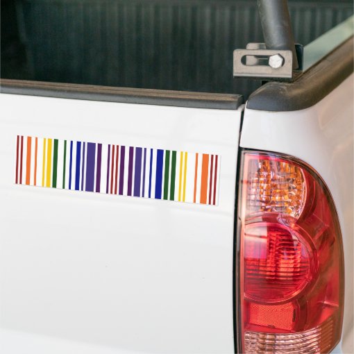 Double Rainbow Barcode Bumper Sticker | Zazzle