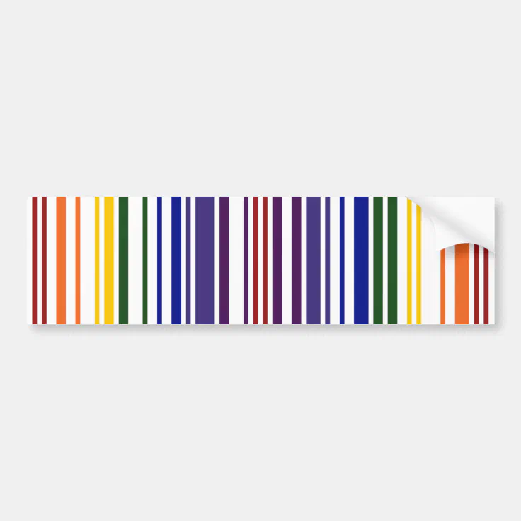 Double Rainbow Barcode Bumper Sticker | Zazzle