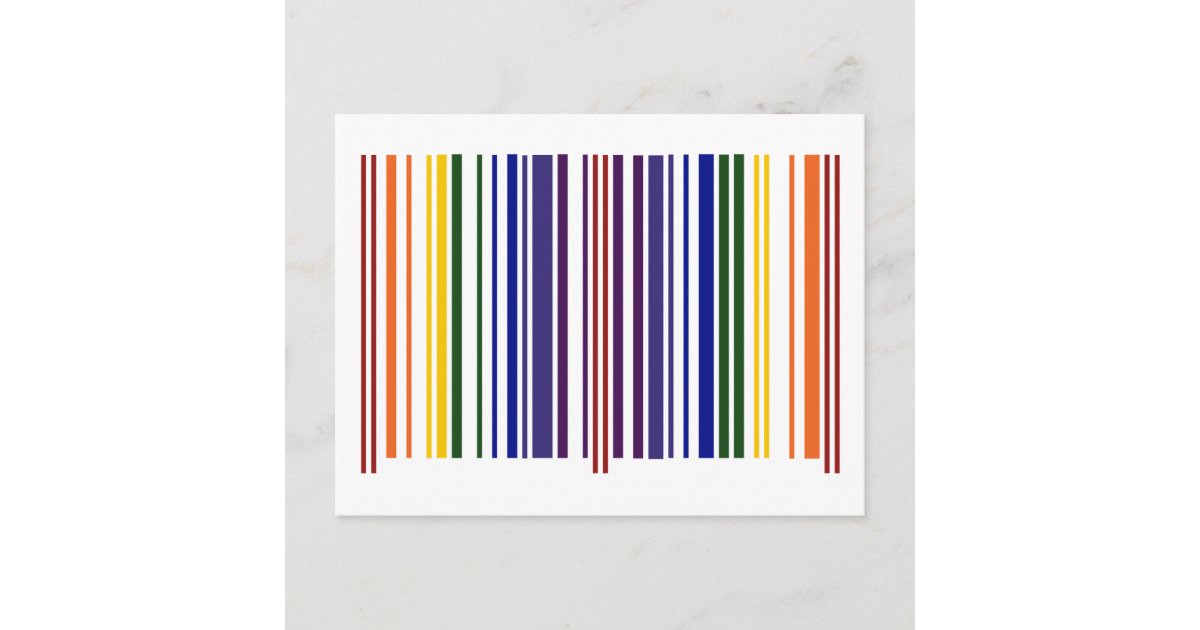 Double Rainbow Barcode Postcard | Zazzle