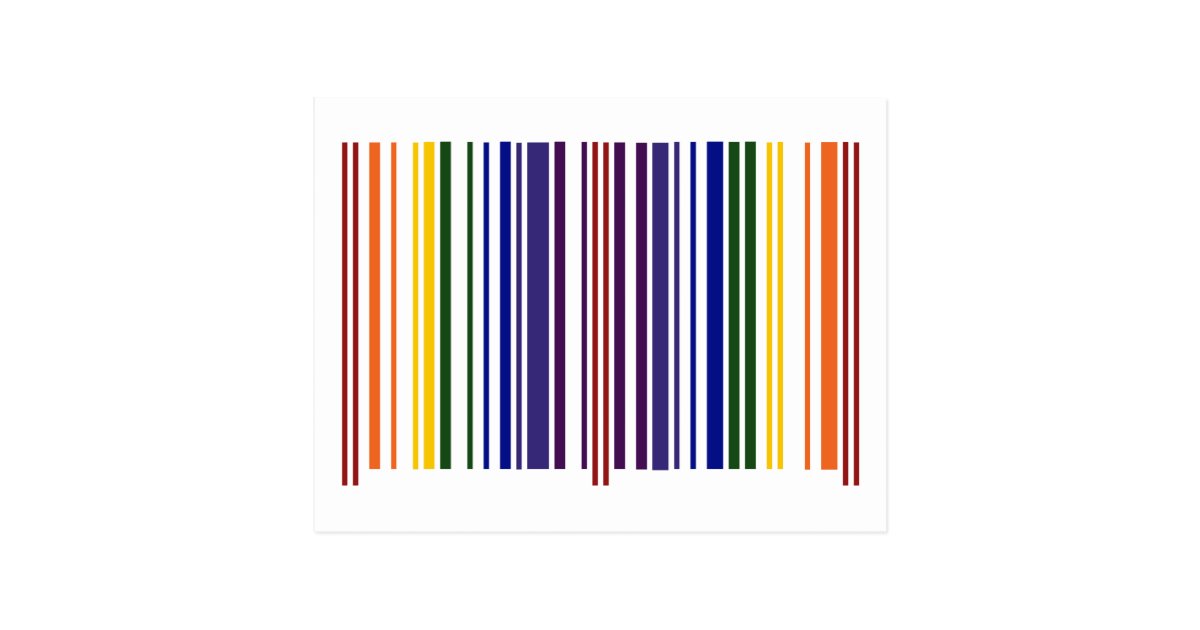 Double Rainbow Barcode Postcard | Zazzle.com