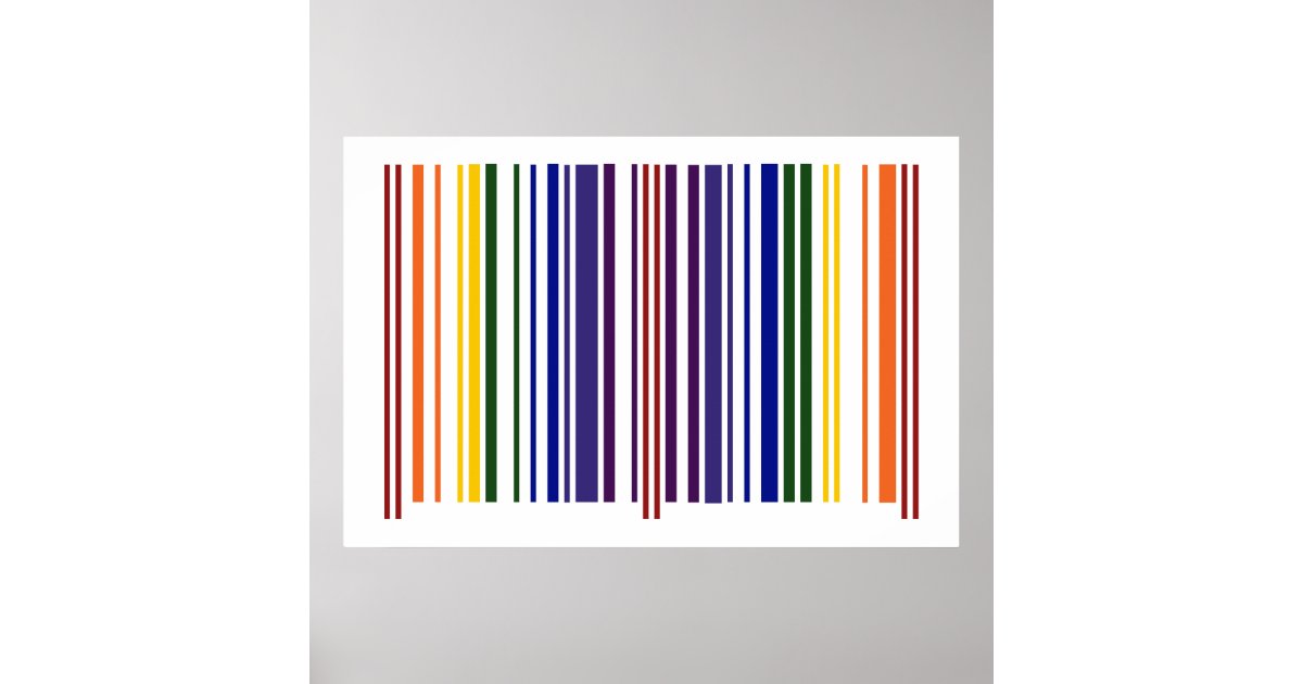 Double Rainbow Barcode Poster | Zazzle