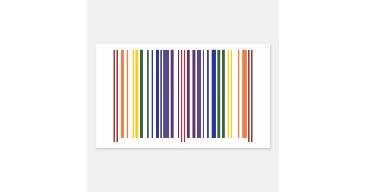 Double Rainbow Barcode Rectangular Sticker | Zazzle