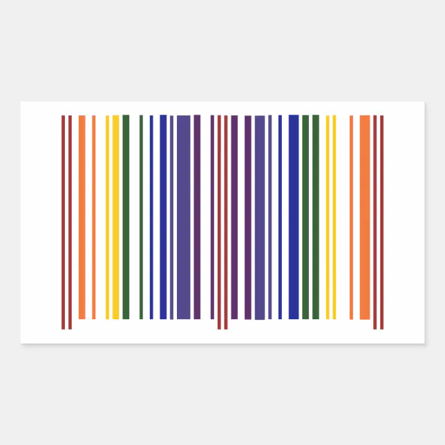 Double Rainbow Barcode Rectangular Sticker | Zazzle