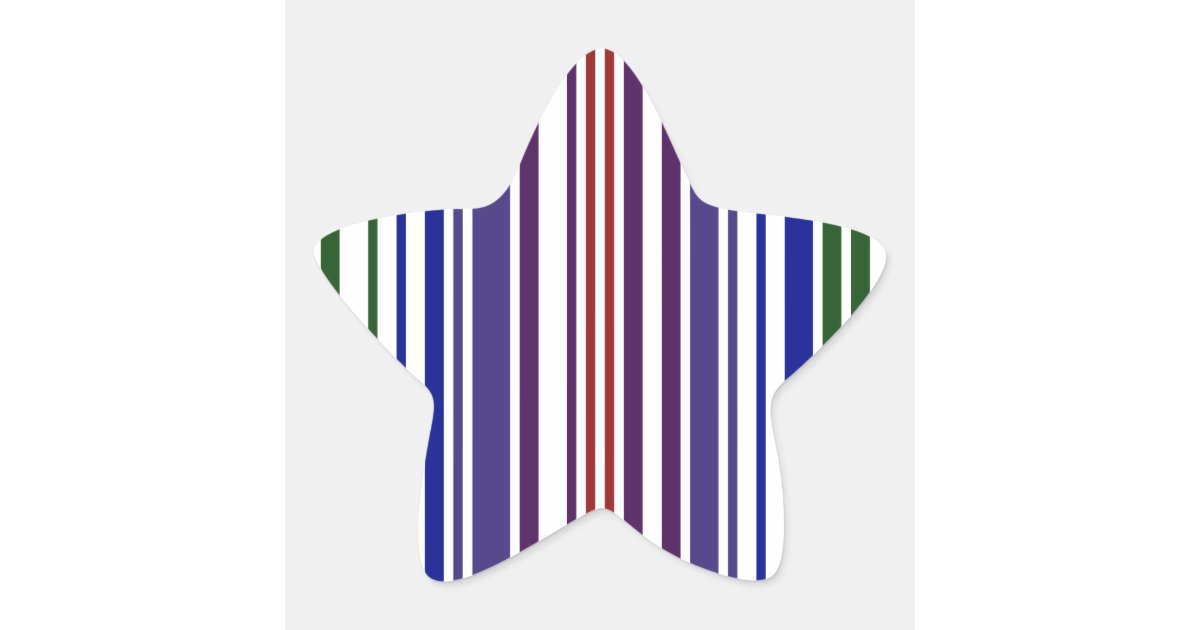 Double Rainbow Barcode Star Sticker | Zazzle