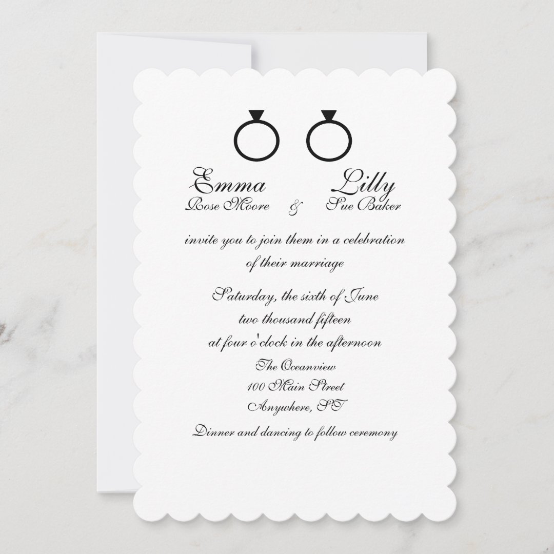 "Double Rings" Wedding Invitations | Zazzle