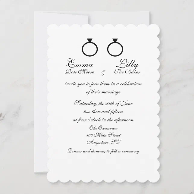 "Double Rings" Wedding Invitations | Zazzle