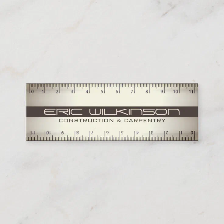 Double ruler faux look cover mini business card | Zazzle