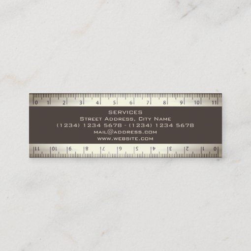 Double ruler faux look cover mini business card | Zazzle