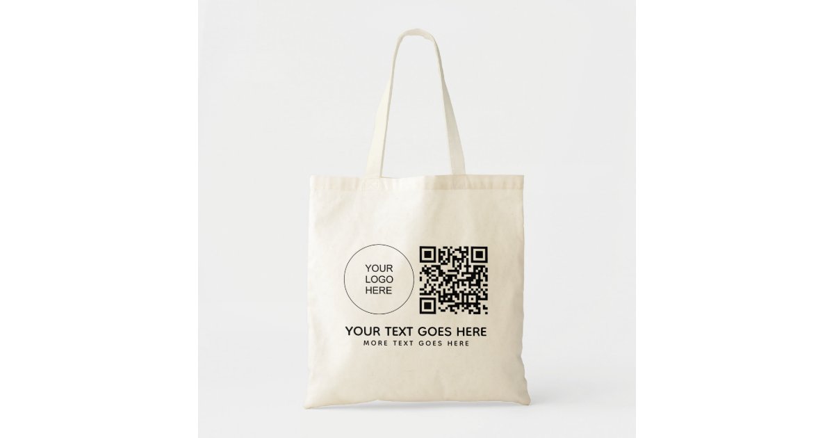 Double Side Print Company Logo QR Code Budget Tote Bag | Zazzle