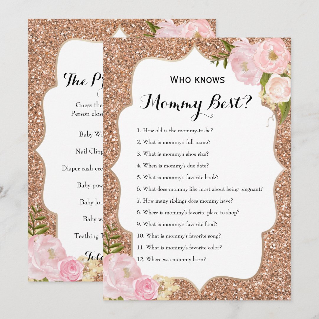 Double Sided - 2 x Baby Shower Games Invitation | Zazzle