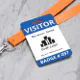 Double Sided Blue White Visitor Logo Template Badge | Zazzle