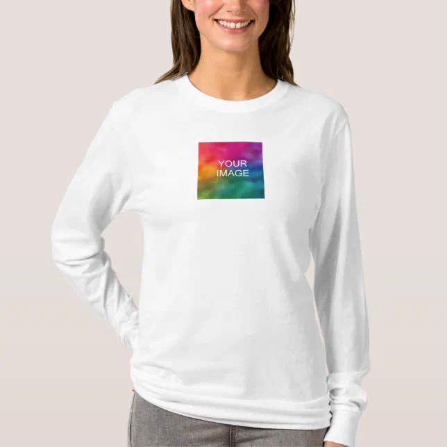 Double Sided Design Template Womens Long Sleeve T-Shirt | Zazzle