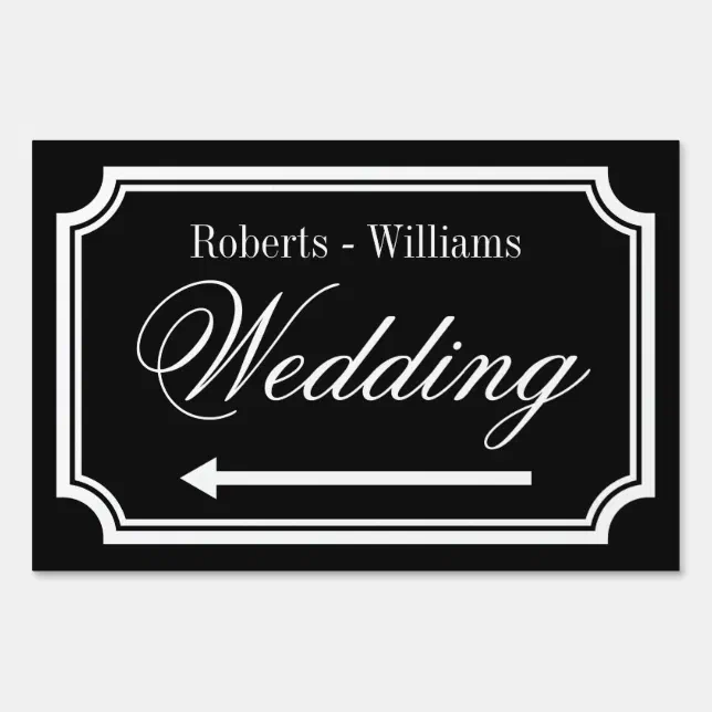 Double sided directional signage wedding yard sign | Zazzle
