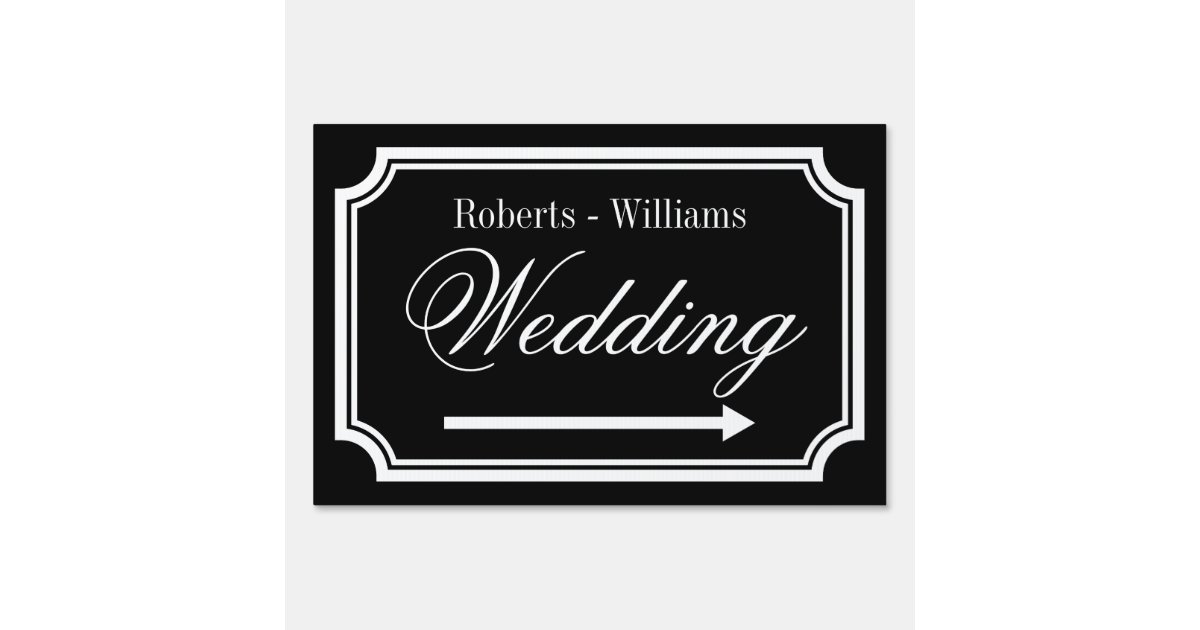 Double sided directional signage wedding yard sign | Zazzle