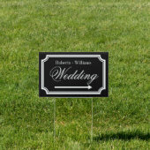 Double sided directional signage wedding yard sign | Zazzle