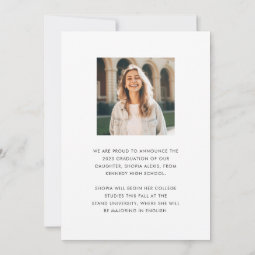 Double Sided Graduation Simple Modern Two Photo Announcement | Zazzle
