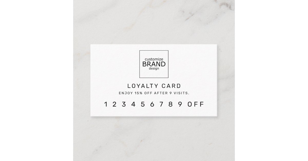 Double Sided Logo Professional White Loyalty Card | Zazzle