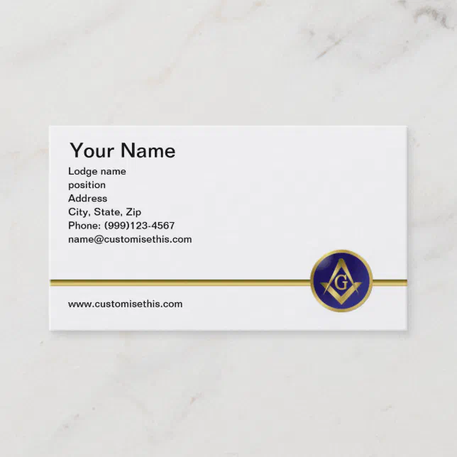 Double sided Masonic business card | Zazzle