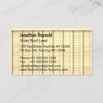 Double-Sided Rooftop Solar Energy Black Roof Business Card | Zazzle