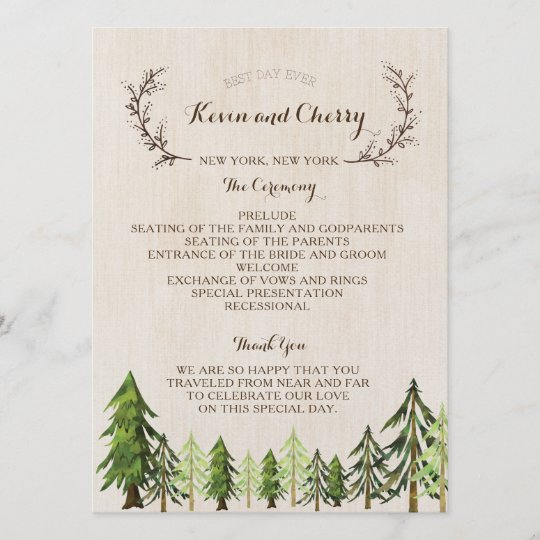 Double-Sided Rustic Wedding Ceremony Program | Zazzle.com