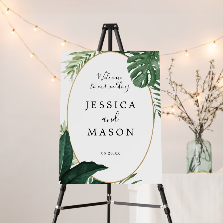 Double Sided Wedding Welcome and Favors Sign | Zazzle