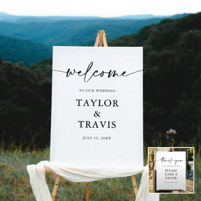 Double Sided Wedding Welcome Sign and Favor Sign | Zazzle