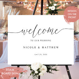 Double Sided Welcome / Unplugged Ceremony Wedding Foam Board | Zazzle