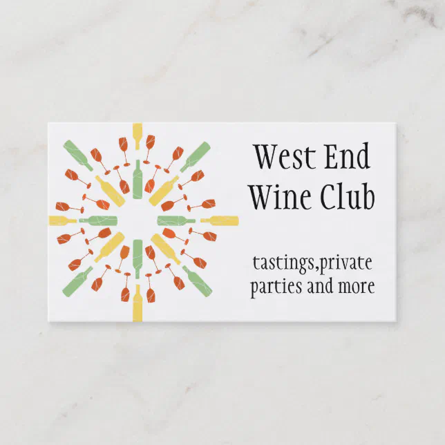Double sided wine themed business card | Zazzle
